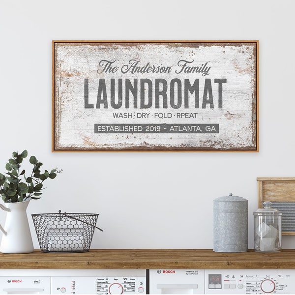 Vintage Laundry Sign - Etsy