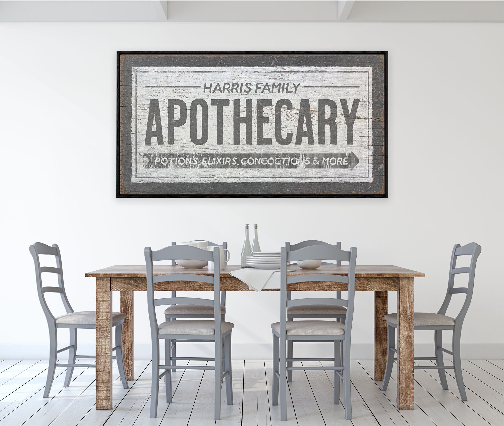 Apothecary Sign Modern Farmhouse Wall Decor Name - Etsy