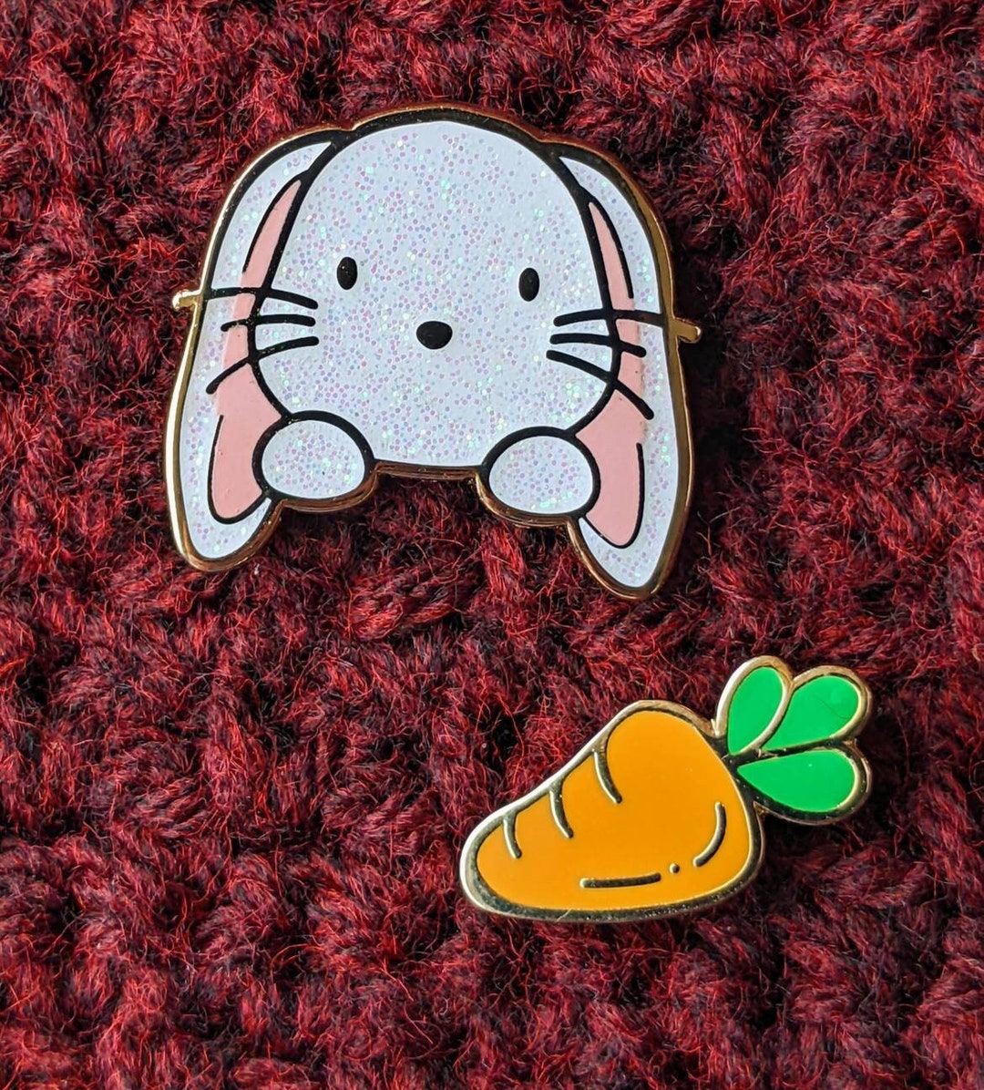Easter Bunny Pin Floppy White Glitter Rabbit - Cute Easter Bunny Pin - Etsy