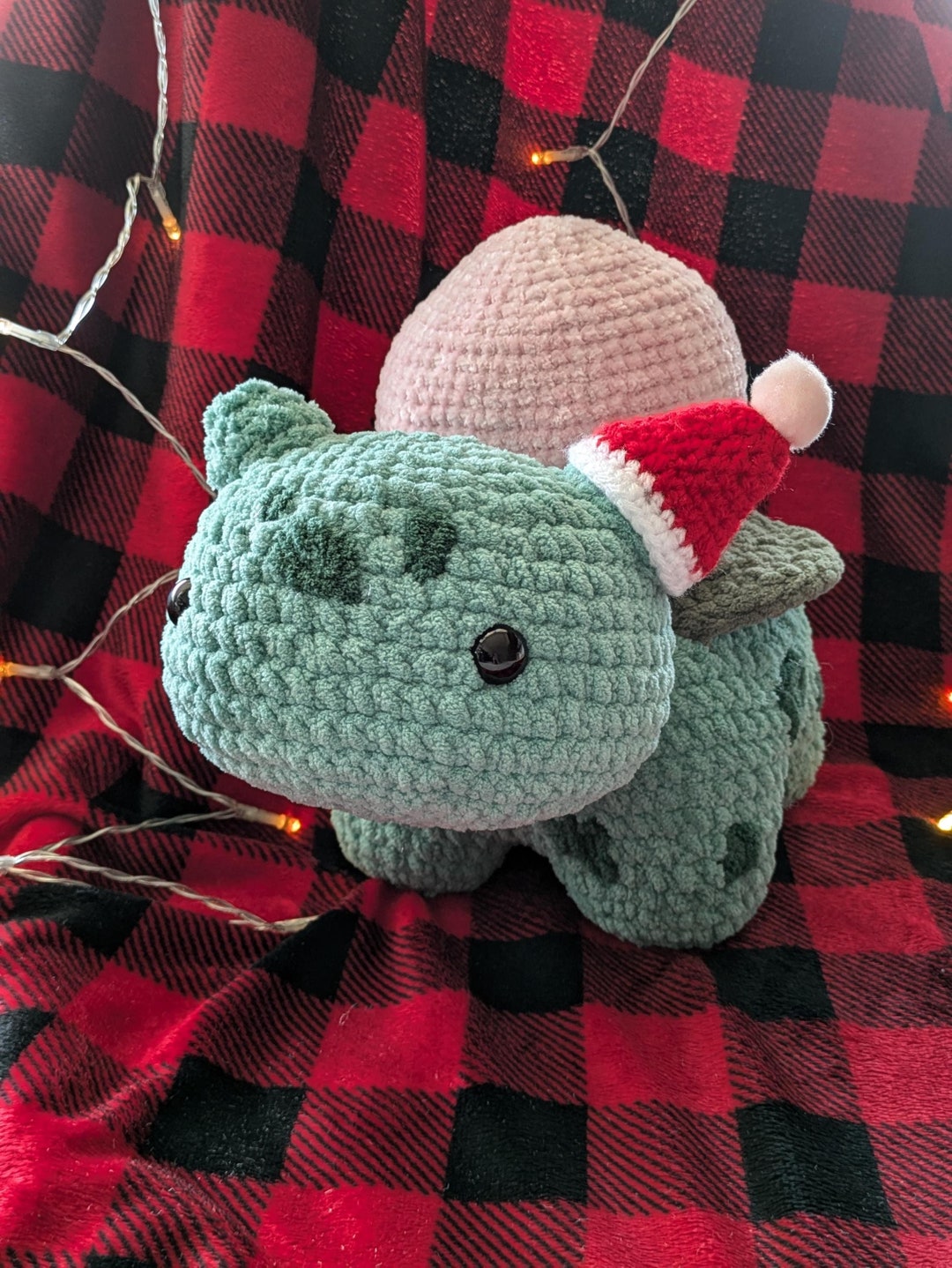 Santa Crochet Bulbasaur | Ivy Saur | Plushie | Amigurumi | Pocket ...
