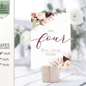 AUTUMN Rustic Table Numbers Template Autumn Printable - Etsy