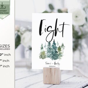FOREST Editable Wedding Table Number Template, Greenery Tree Table ...