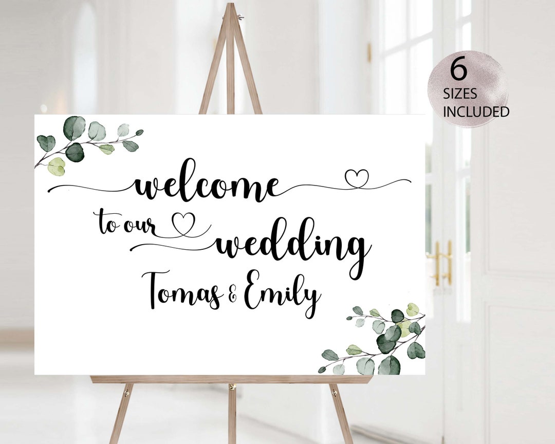 EMILY Editable Welcome Sign Template Download, Eucalyptus Greenery ...