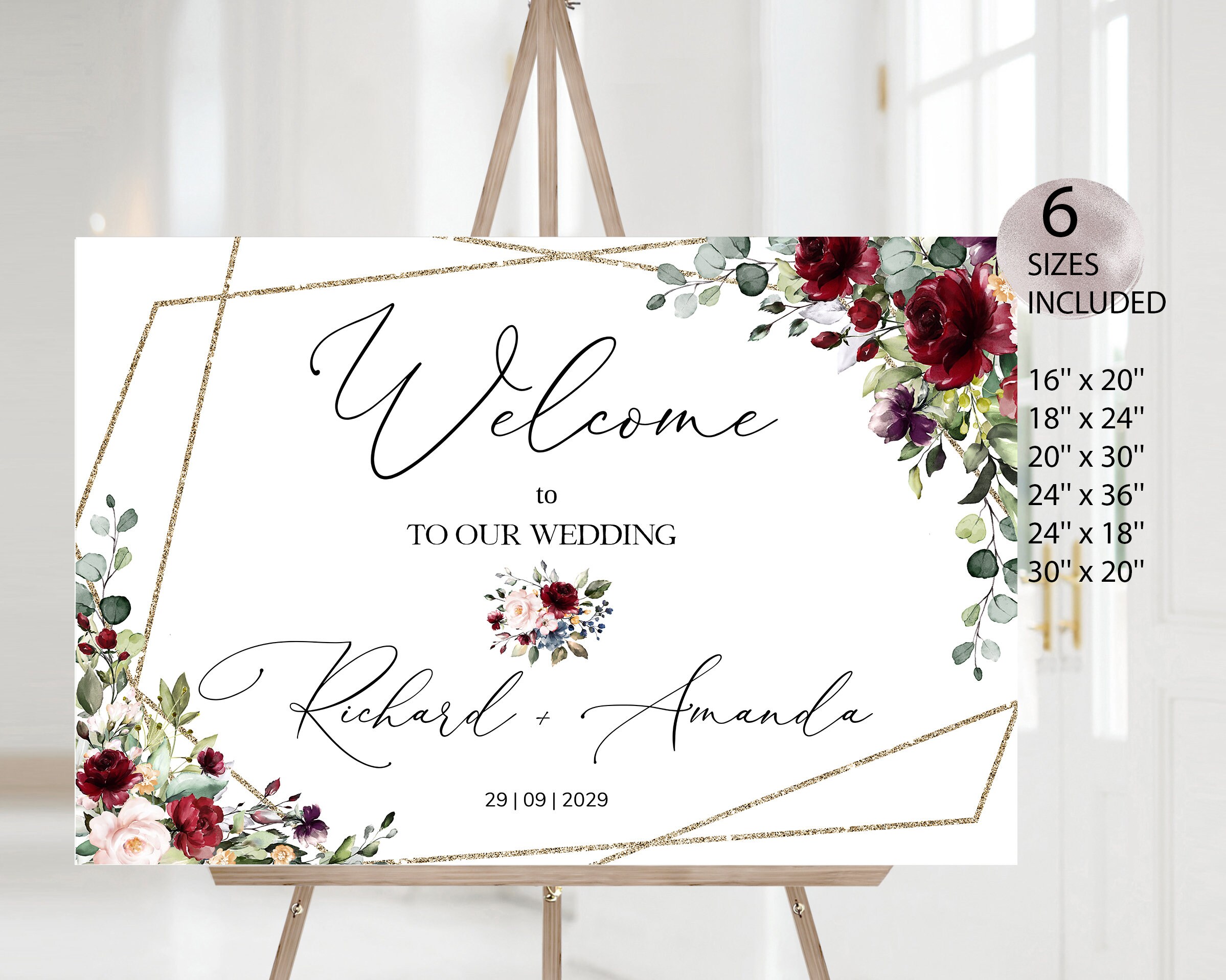 ZAYLA Editable Welcome Sign Geometric Welcome Sign Template - Etsy