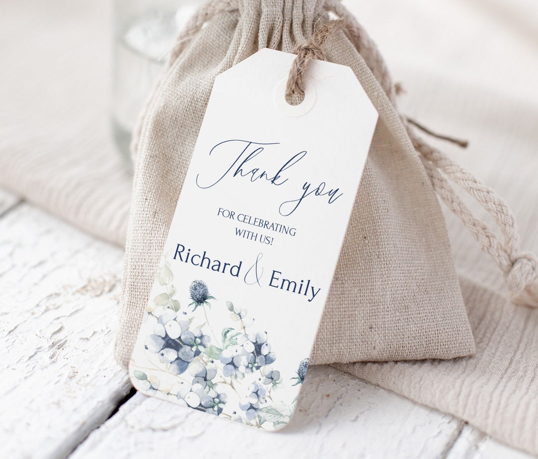 BLUEBERRY Wedding Tags Template Editable Tags INSTANT - Etsy