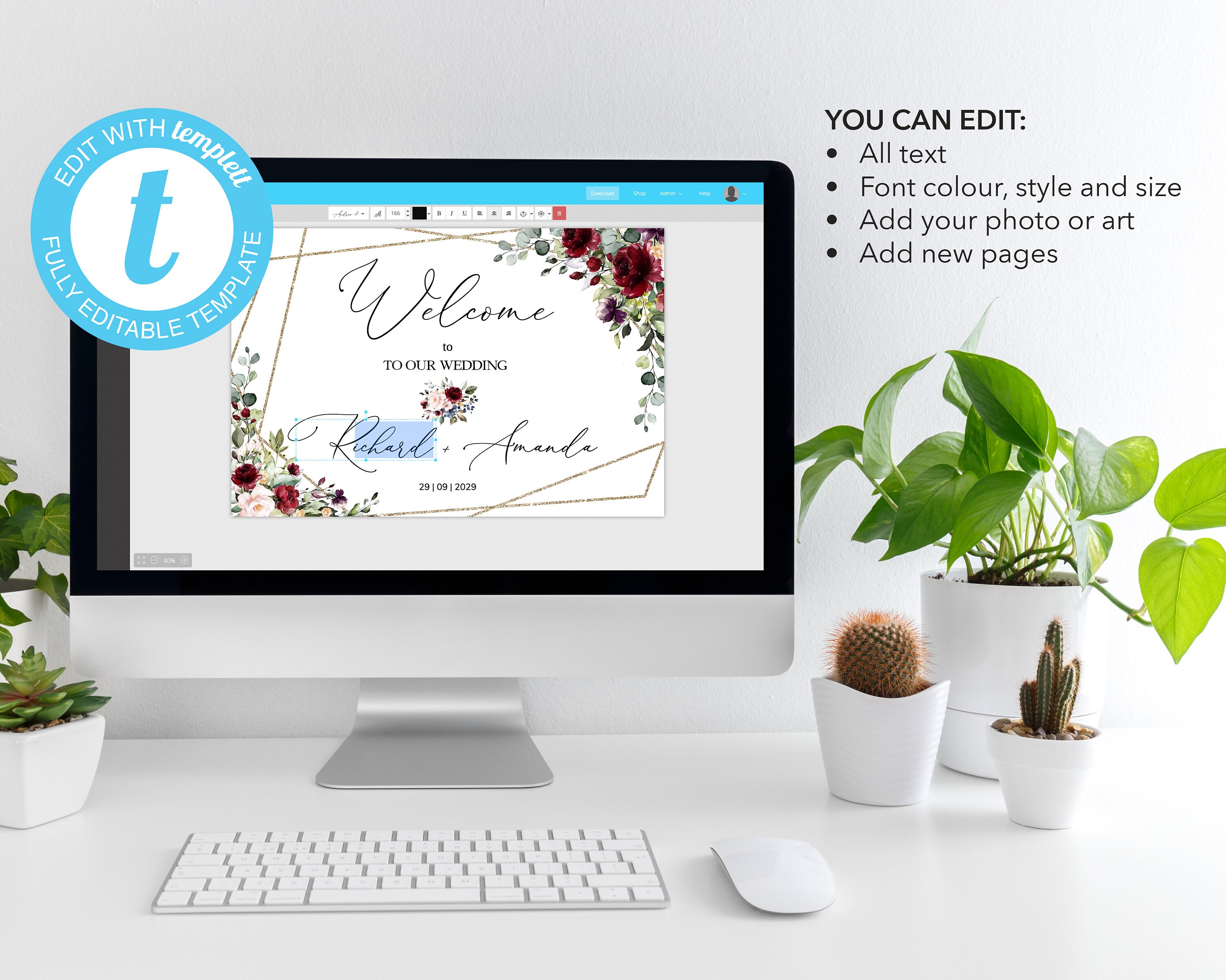 ZAYLA Editable Welcome Sign Geometric Welcome Sign Template - Etsy