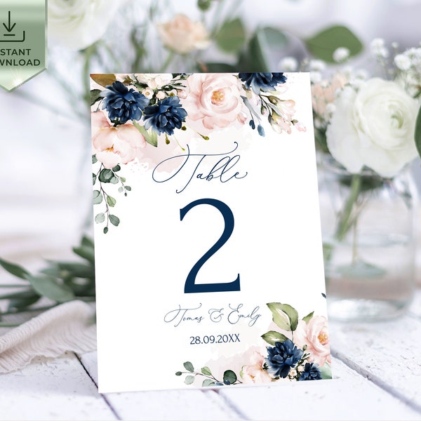 Navy Table Numbers - Etsy