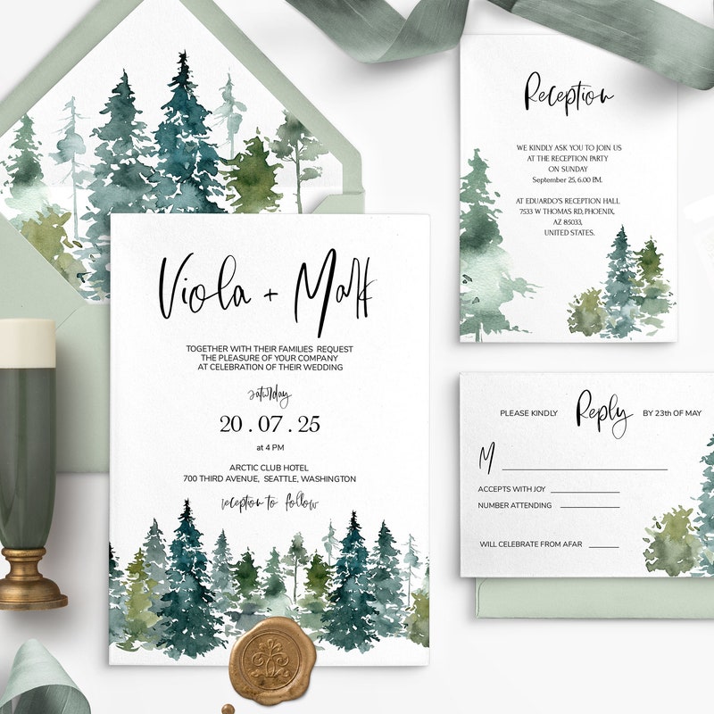 Forest Wedding Invitation - Etsy