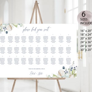 BLUEBERRY Printable Wedding Seating Chart, Seating Chart Template ...