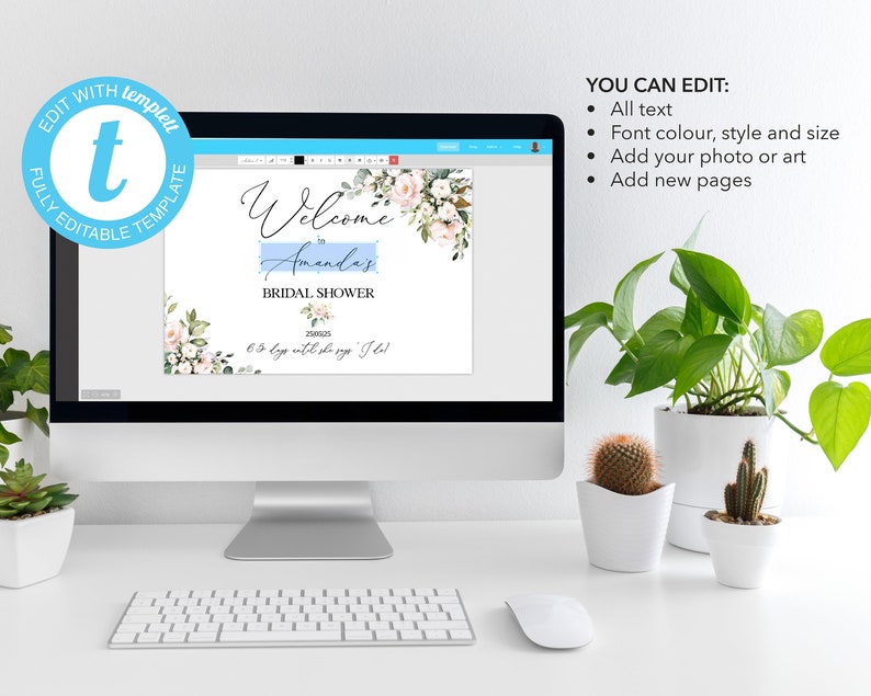 AVA Printable Welcome Sign Template Bridal Shower Welcome - Etsy