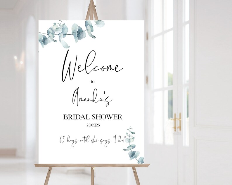 ELIA Editable Welcome Sign Welcome Sign Template Eucalyptus - Etsy