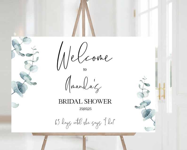 ELIA Editable Welcome Sign Welcome Sign Template Eucalyptus - Etsy