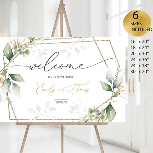 Eucalyptus Wedding Welcome Sign Greenery Wedding Welcome - Etsy