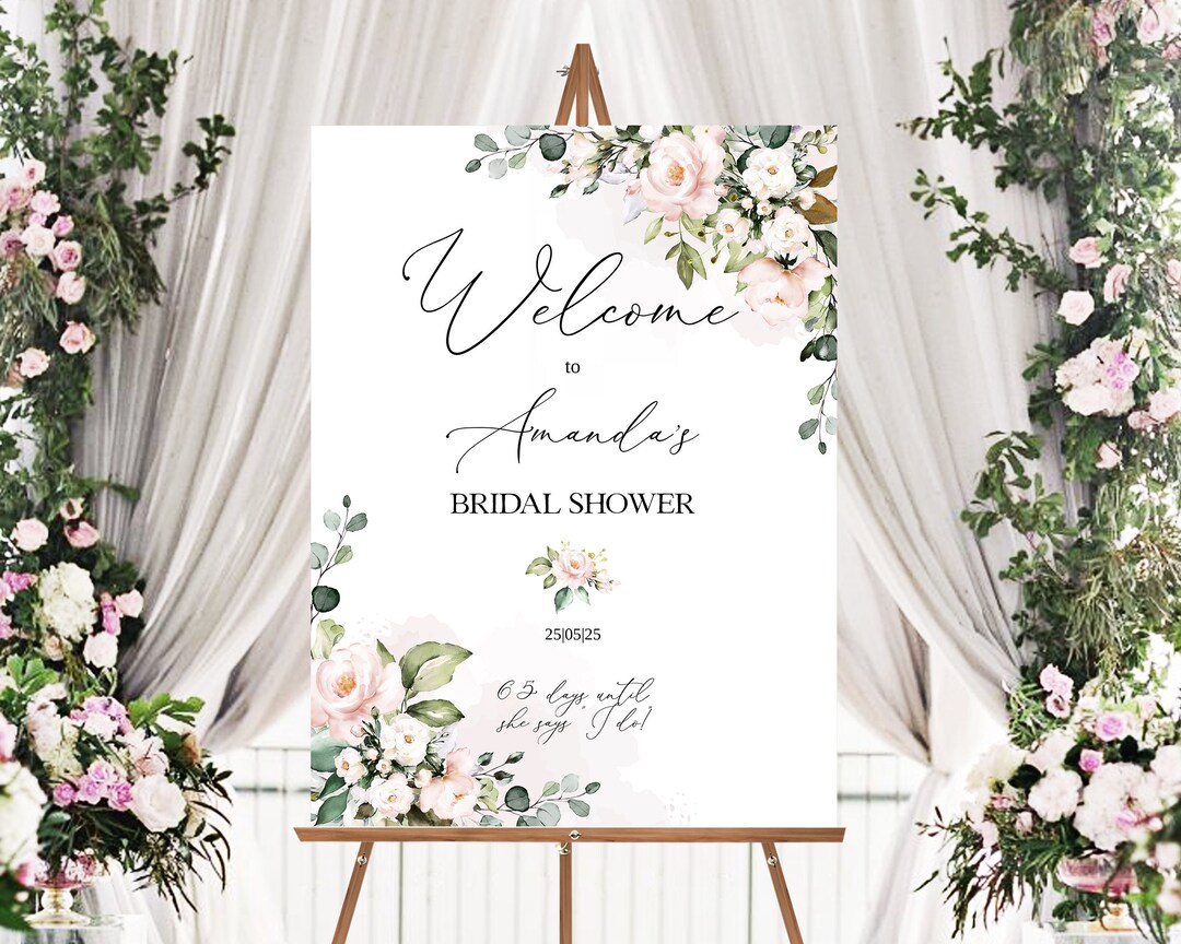 AVA Printable Welcome Sign Template, Bridal Shower Welcome Sign, Soft ...