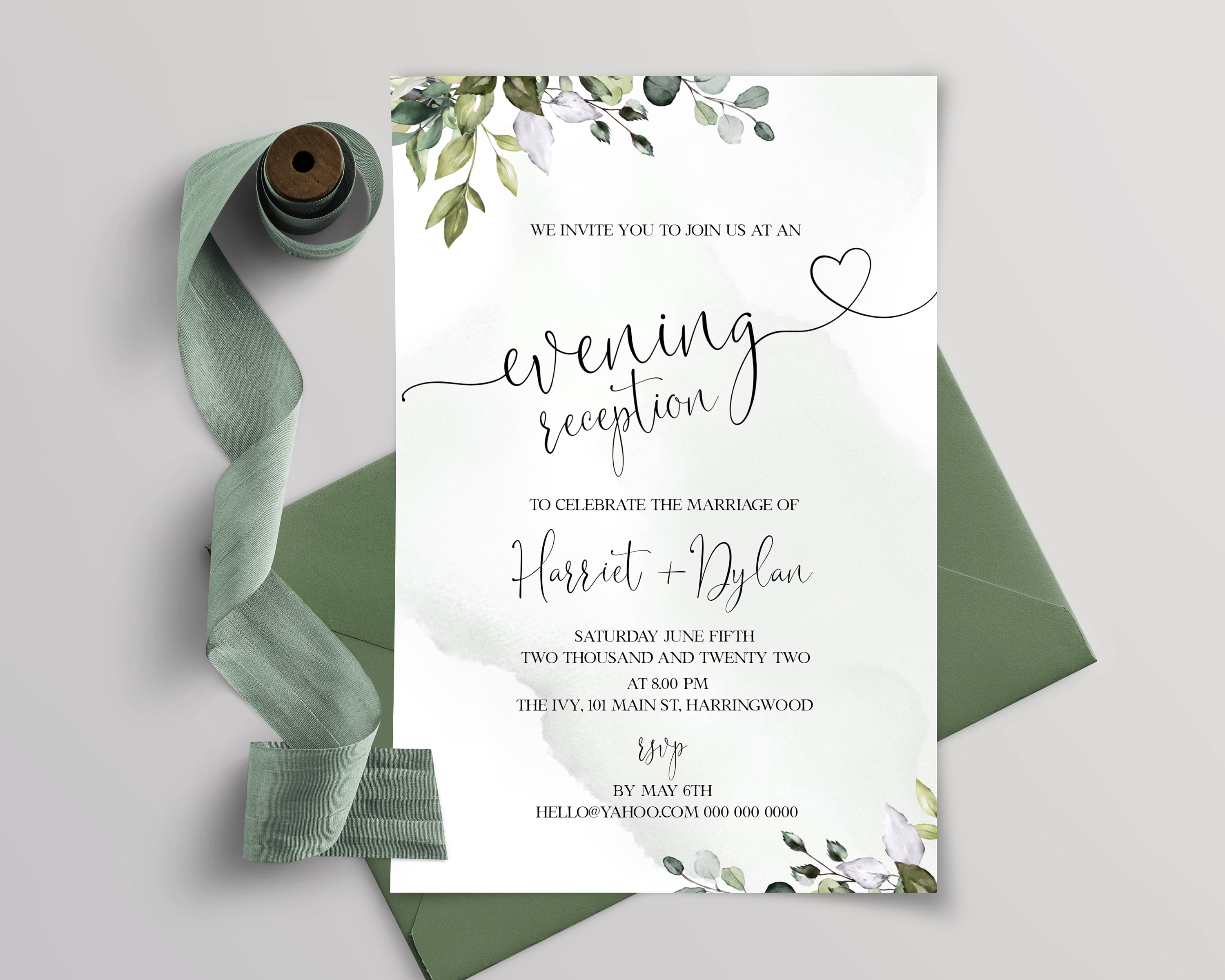 Wedding Invitation Double Reception Template - Etsy