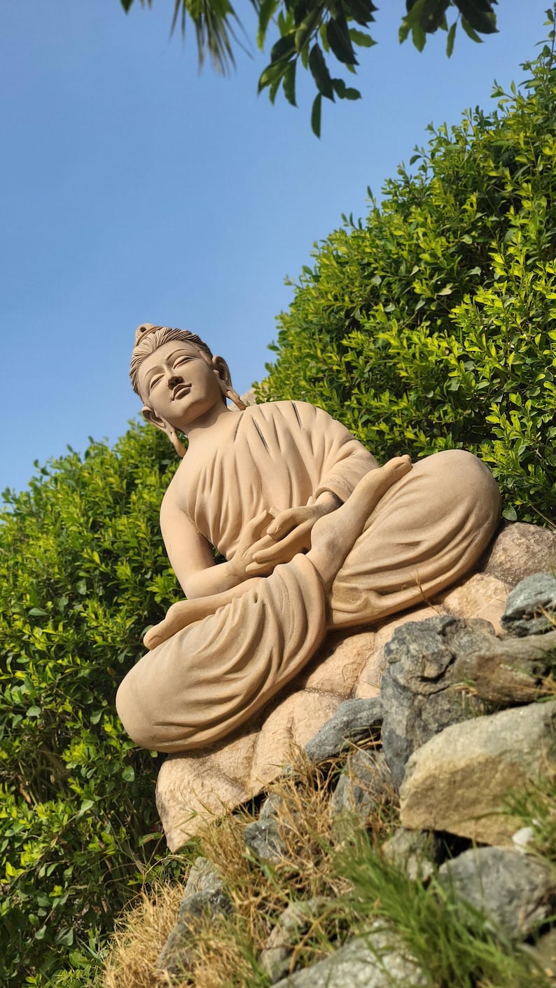 25" Buddha Statue Meditating Buddha Garden Sculpture for Zen Décor ...