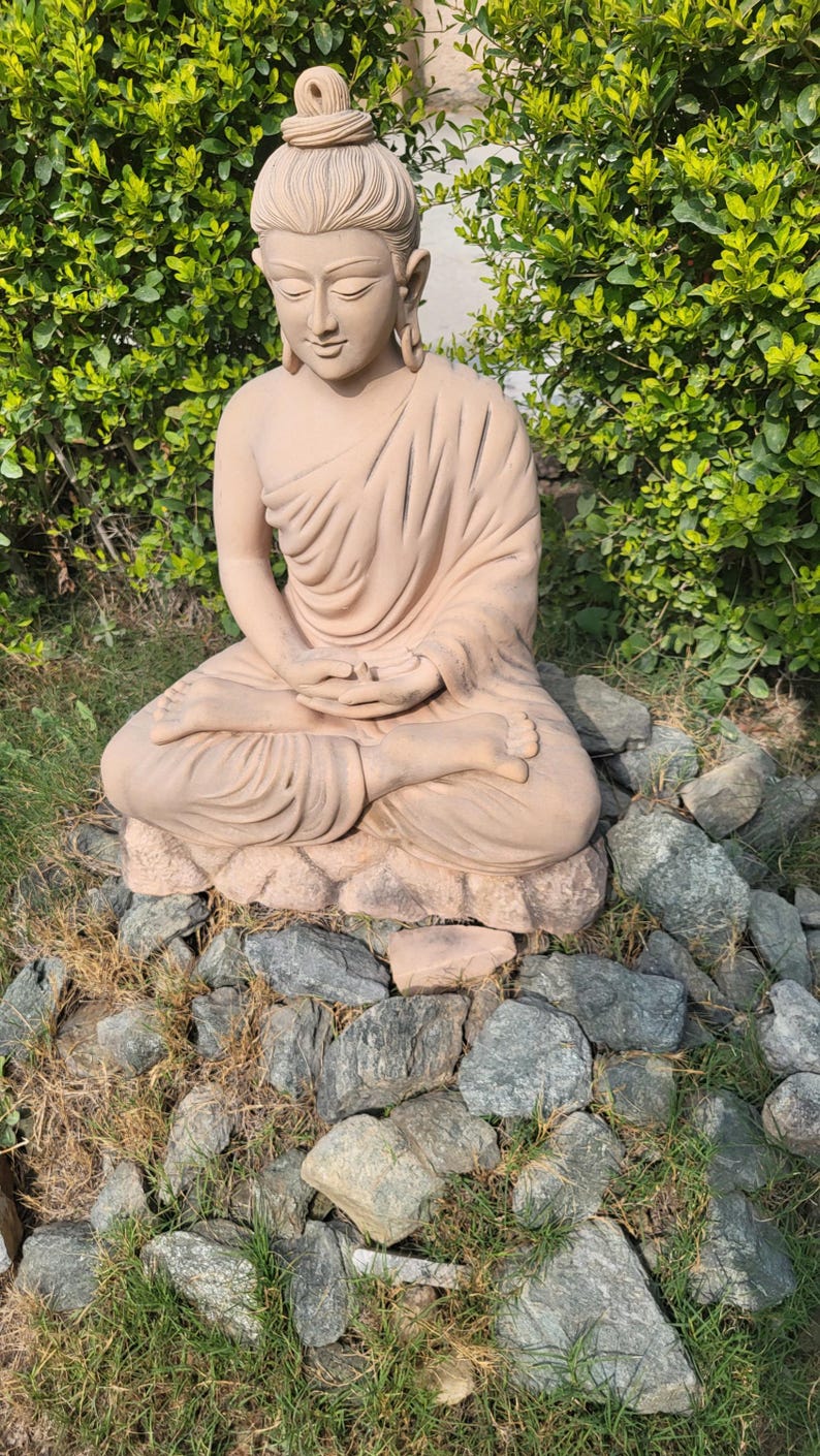 25" Buddha Statue Meditating Buddha Garden Sculpture for Zen Décor ...