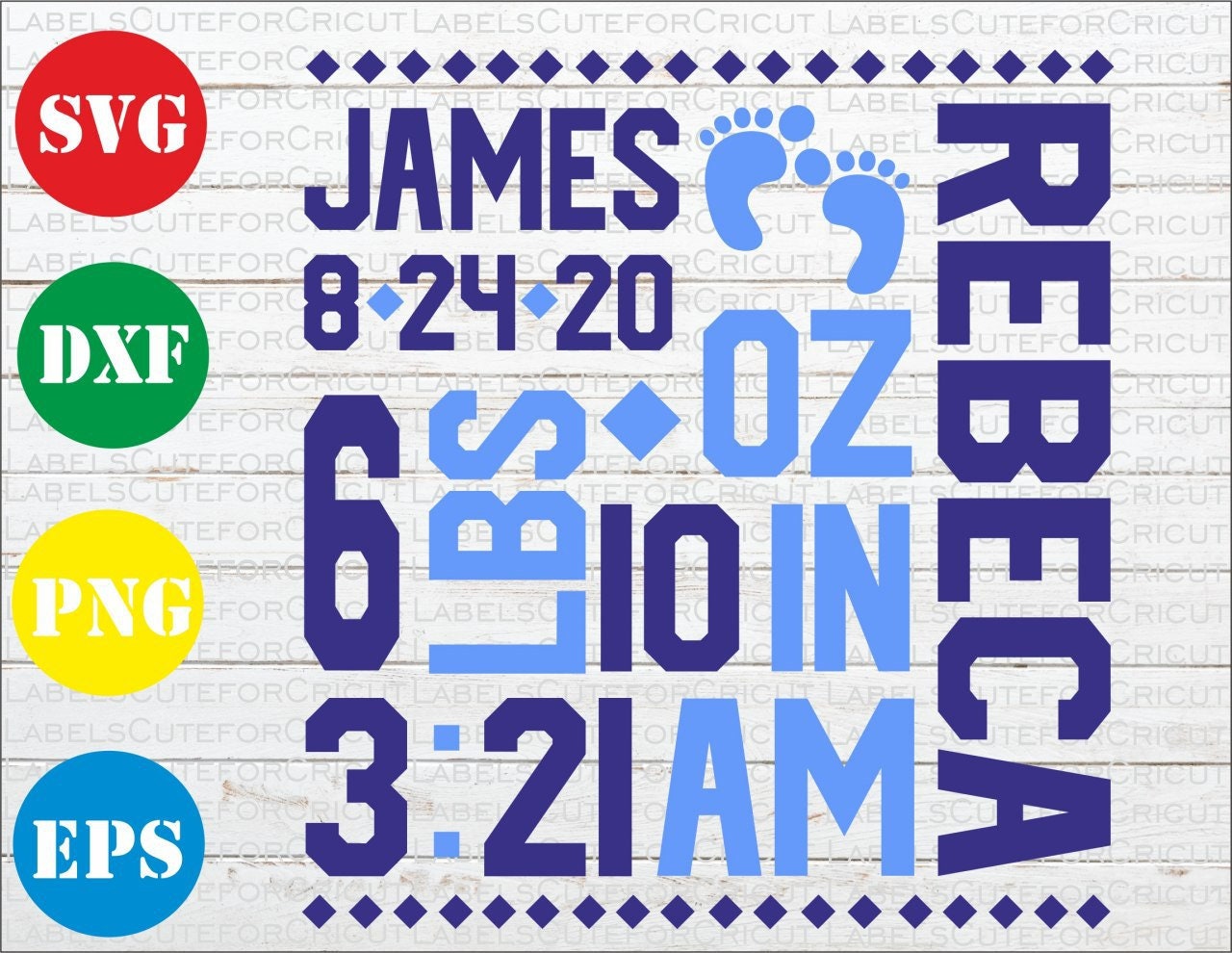 Baby Birth Announcement SVG Birth Stats Svg Baby Svg Birth - Etsy