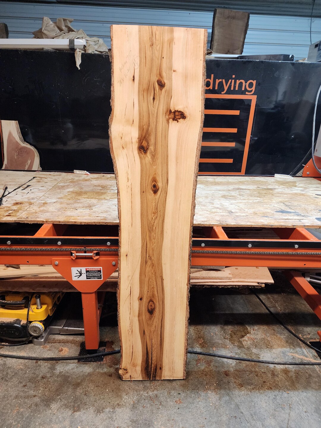 Hickory Slab. 71'X 16 14 X 1 1/4 Live Edge, Multi Figured Slab ...