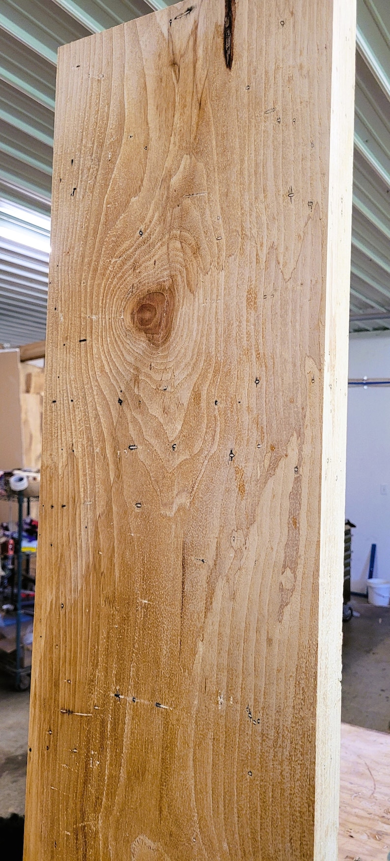 Spalted Live Edge Hickory Wood Slab. Multi-figured, Kiln Dried. (74