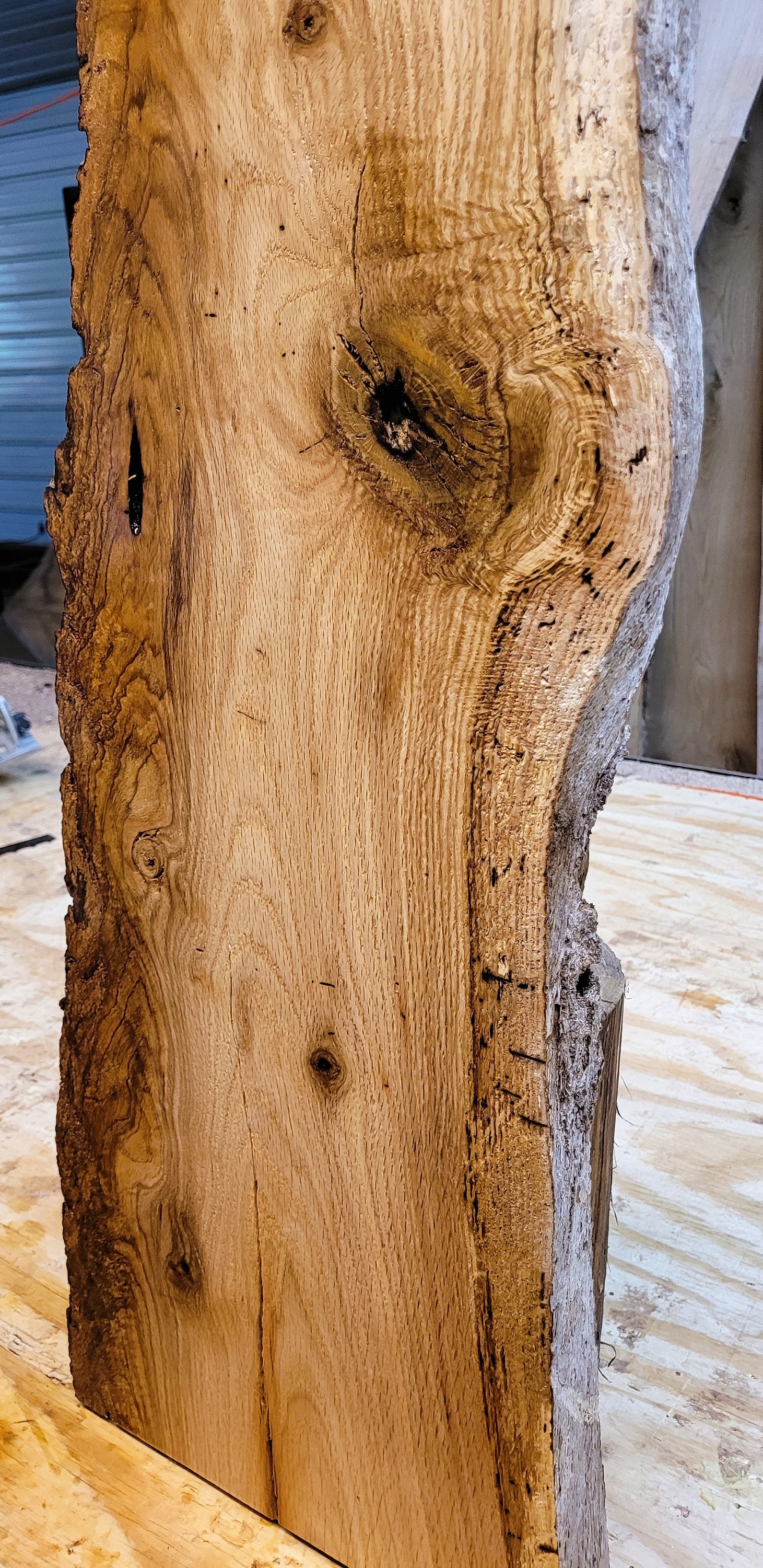 Live Edge Oak Wood Slab. Multi-figured, Planed, Kiln Dried (28