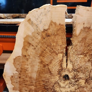 Spalted Hickory. Live-edge Slab. Flattened, Planed, Vacuum-kiln Dried ...