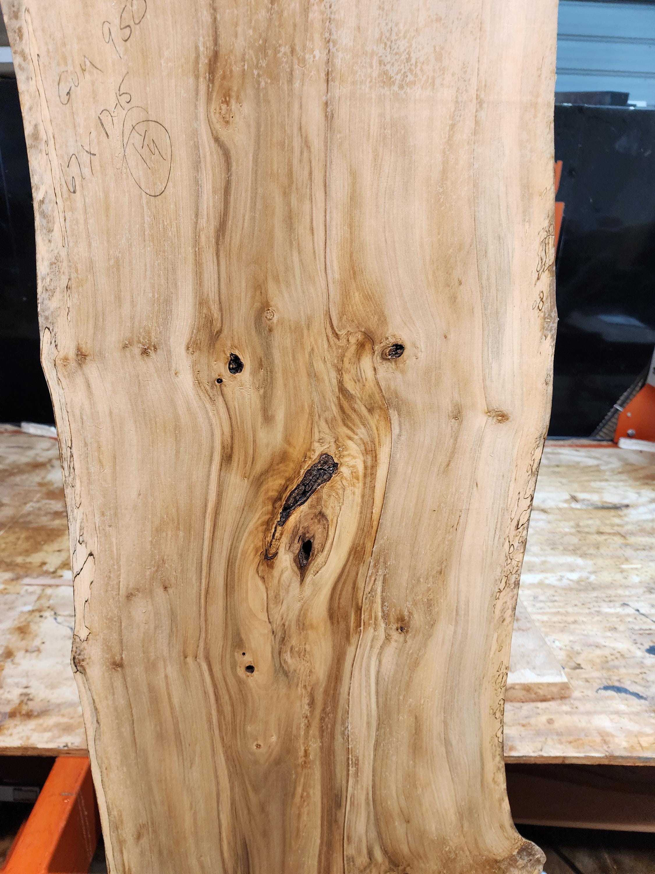 Gum Wood Slab. 67" X 17 - 15" X 1 1/4" Live-edge, Multi-figured Slab ...