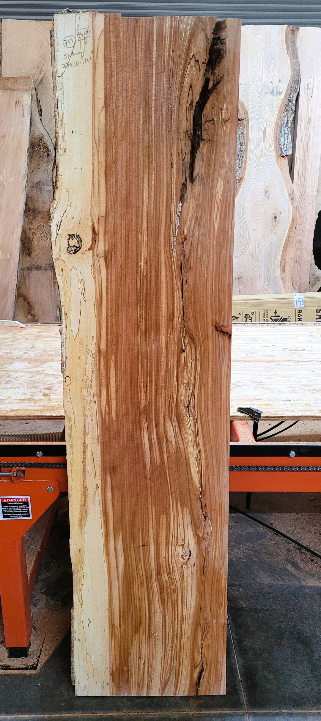 Spalted Beech. Half Live Edge one Side Straight. Planed, Vacuum Kiln ...