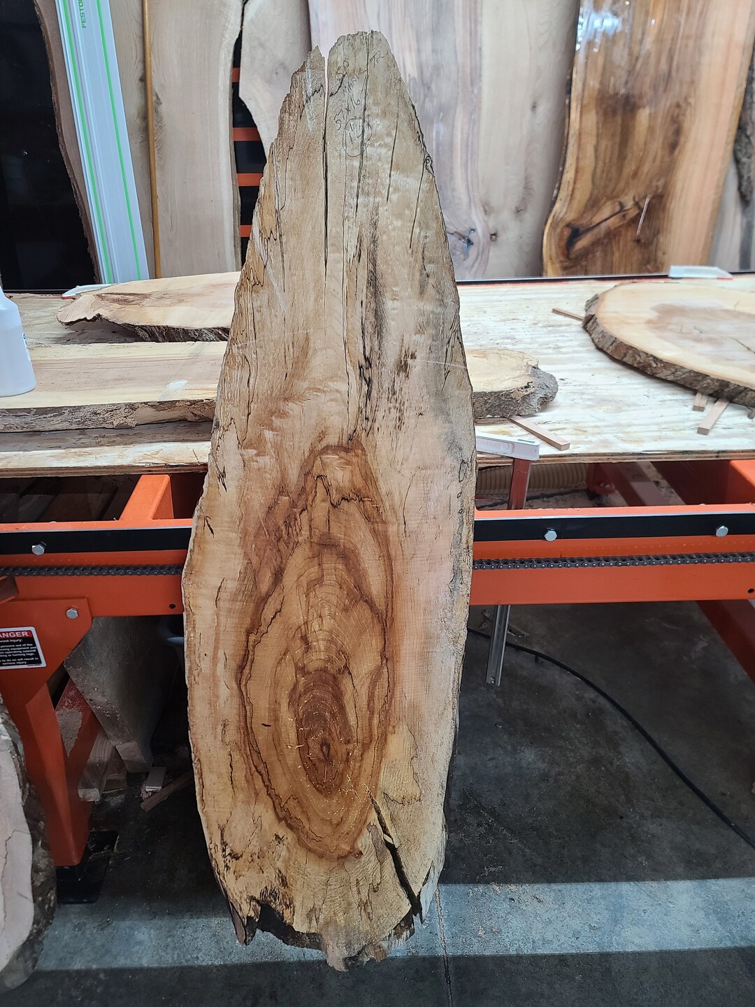 Spalted Hard Maple. Live Edge, Multi Figured Slab. Flattened, Planed ...