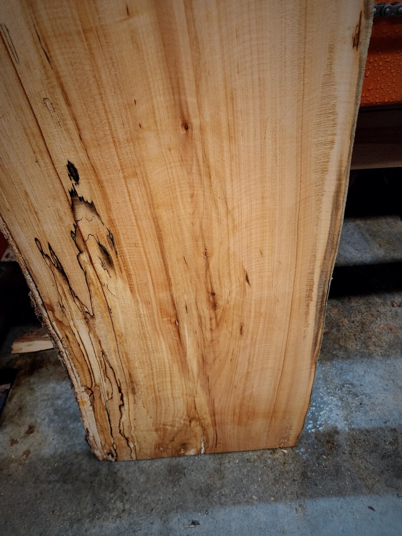 Live Edge Hard Maple Wood Slab. Multi-figured, Planed, Kiln Dried. (68 ...