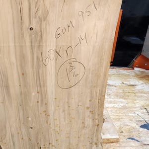 Gum Wood Slab. 60 X 17 14 X 1 3/16 Live-edge, Multi-figured Slab ...