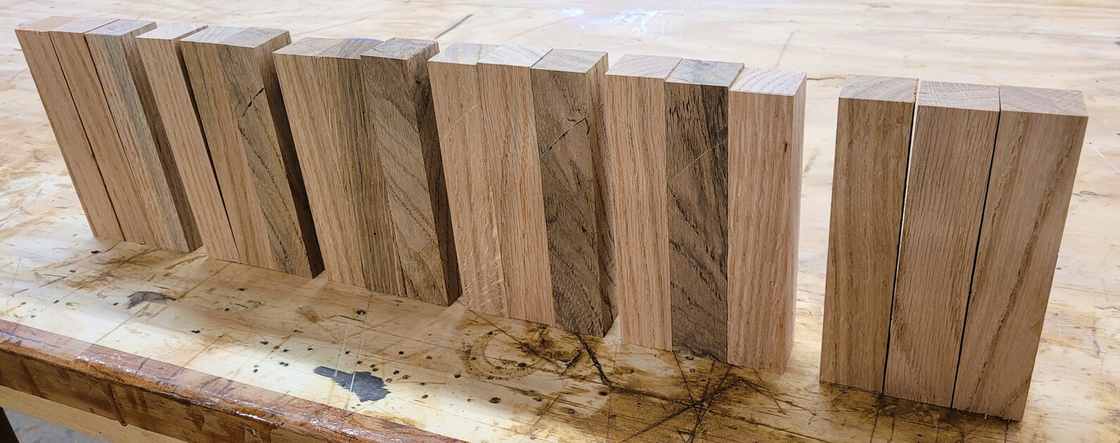 Red Oak Wood Turning Blanks, 18 Piece Set. (5 7/8"-6"x1 1/8") - Etsy