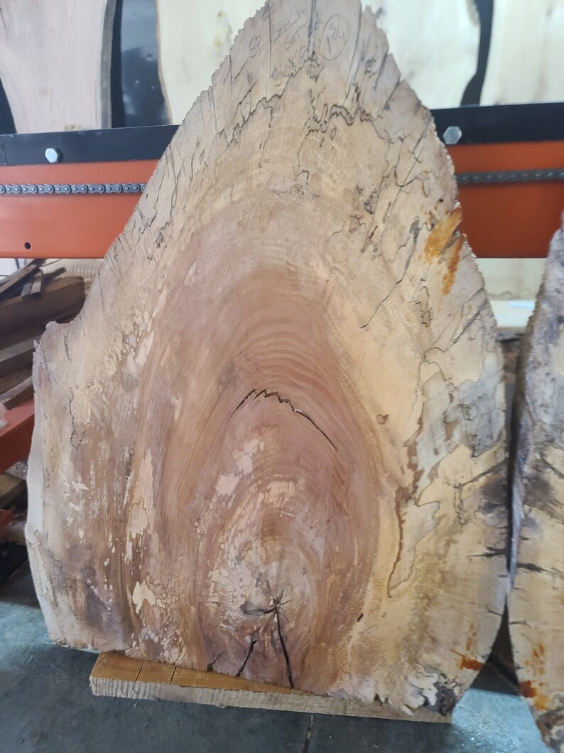 Book-matched Spalted Live Edge Sycamore Wood Slabs. Kiln Dried. (36"x28 ...
