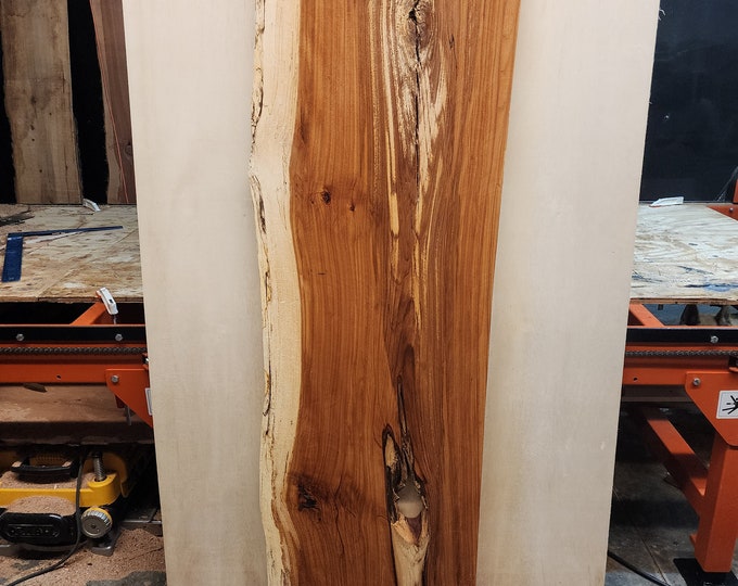 Spalted Beech Wood Slab. 72" X 24 - 22" X 1 3/4". Live-edge One Side ...