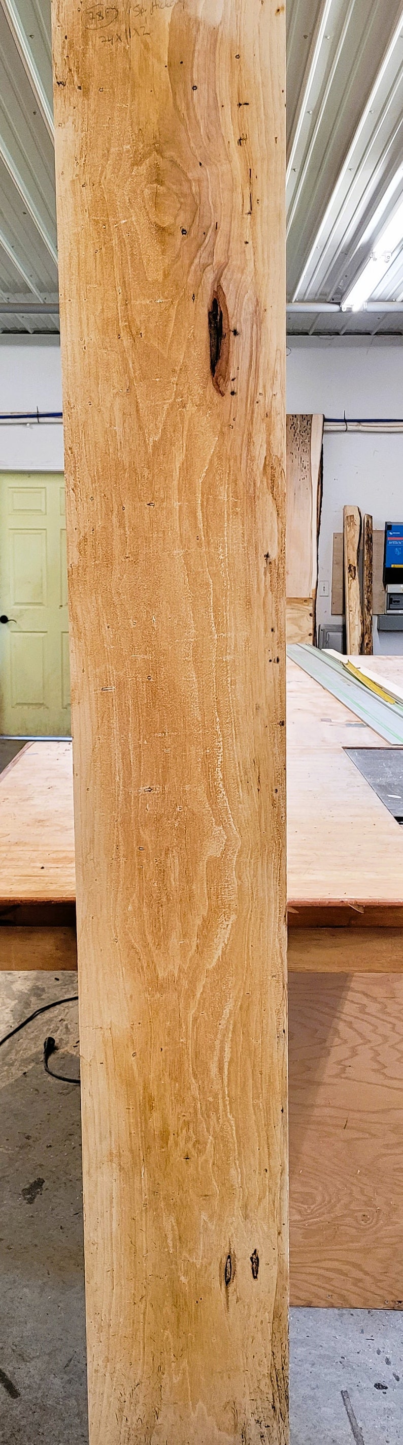 Spalted Live Edge Hickory Wood Slab. Multi-figured, Kiln Dried. (74