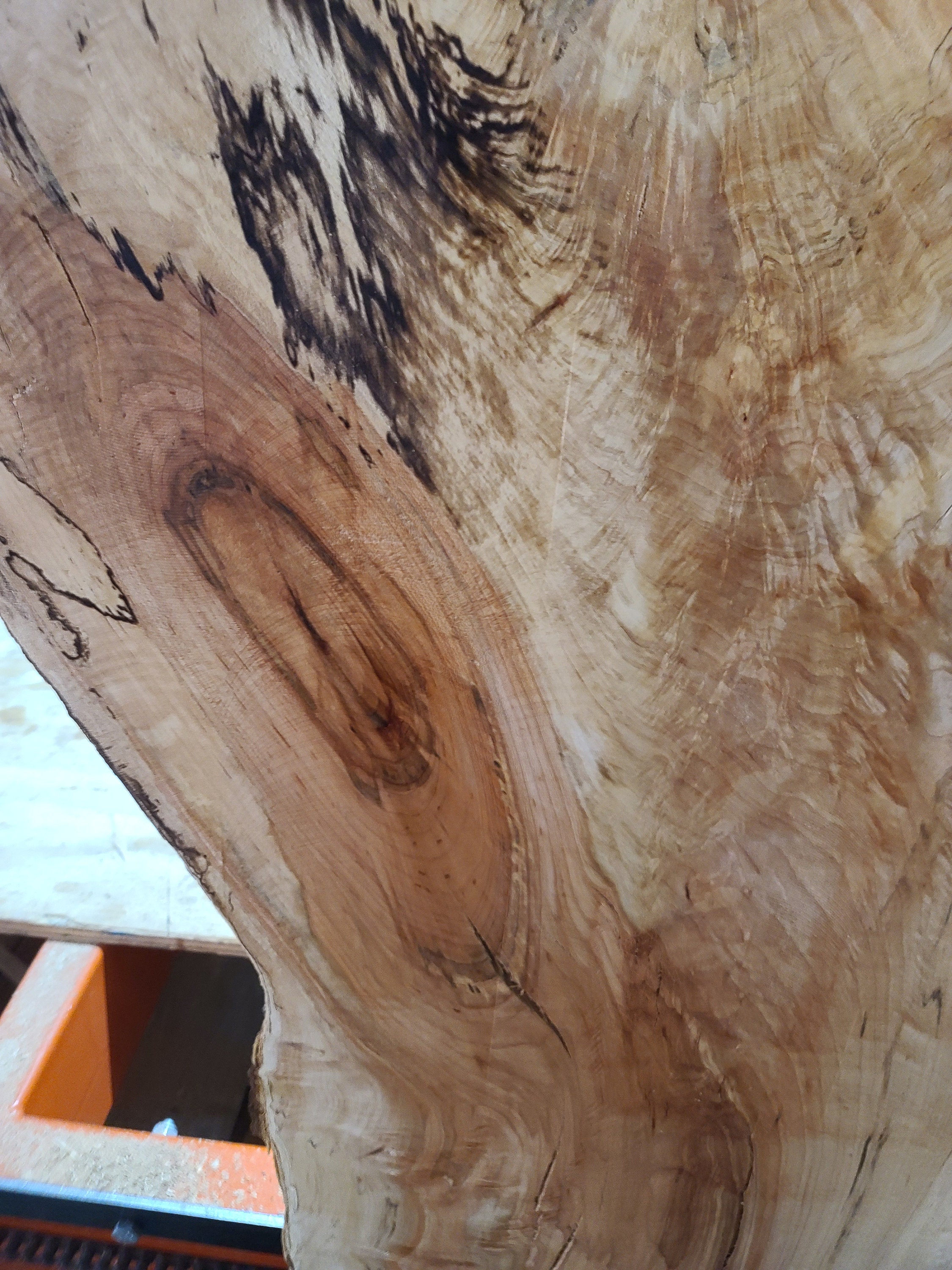 Hard Maple Wood Slab. 62"x 26 - 13" X 1 1/2" Live Edge Multi Figured ...