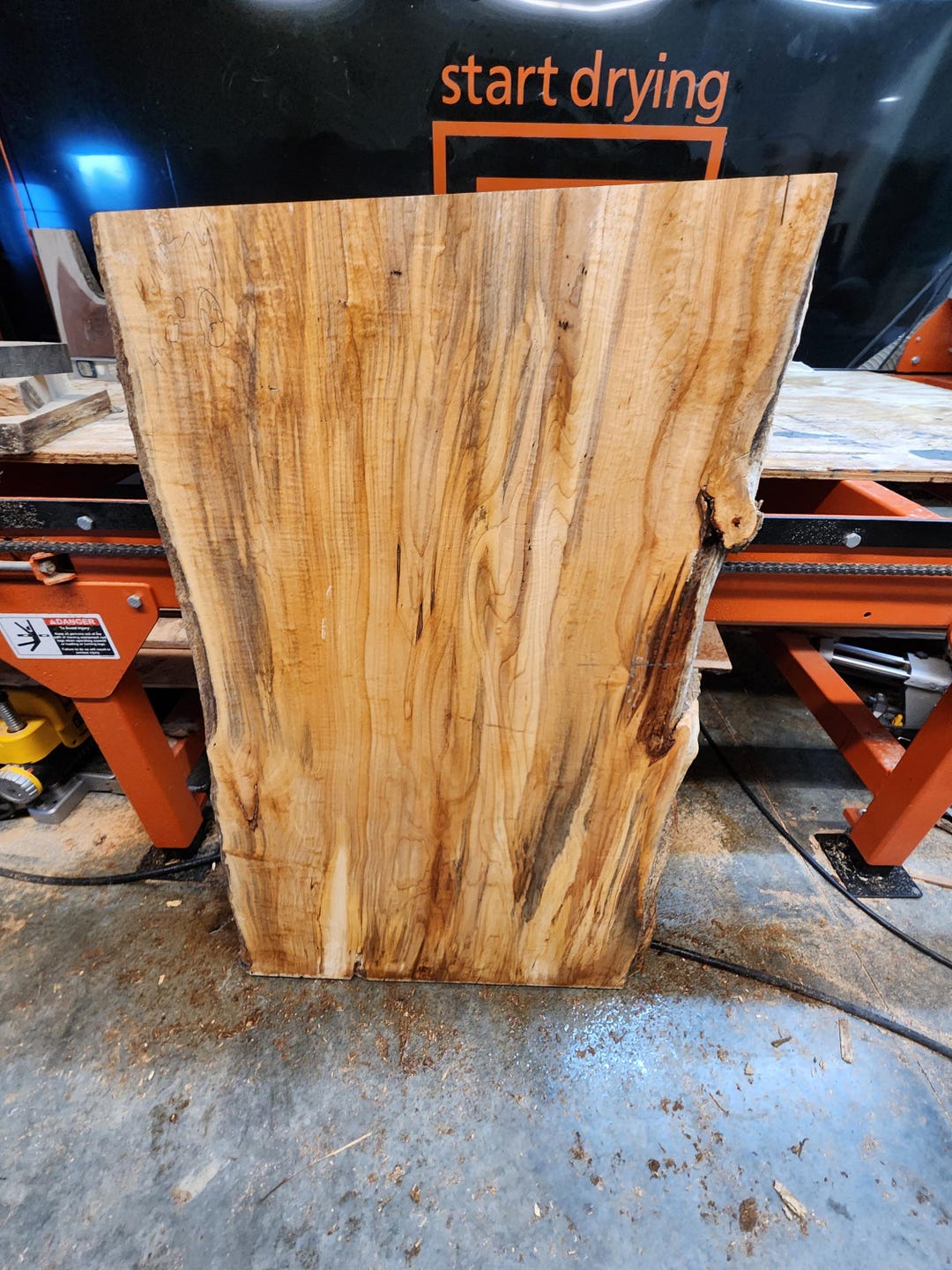 Hard Maple Slab. 44 X 30 X 2 1/8 . Live-edge. Multi-figured. Flattened ...