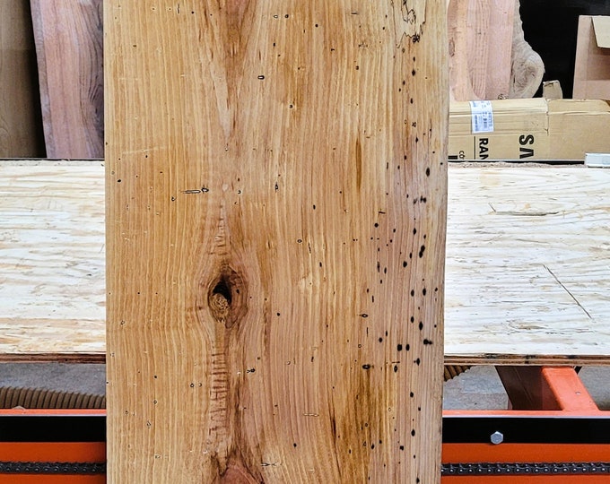 Spalted Hickory. Half Live-edge, Multi-figured Slab. Flattened, Planed ...