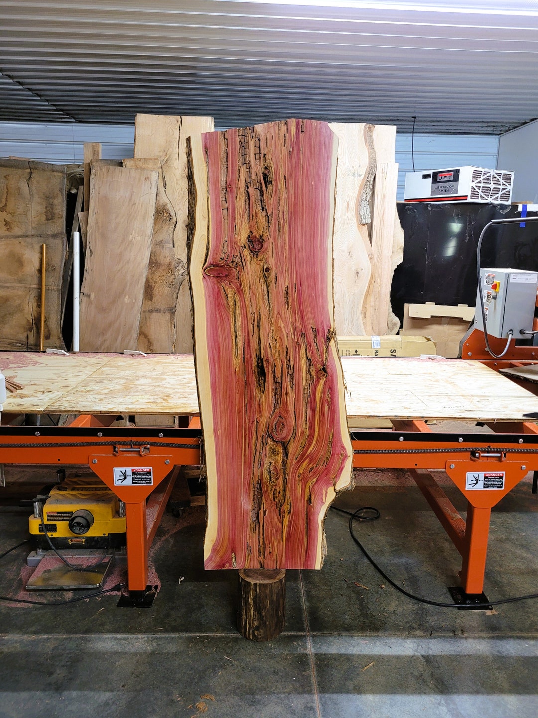 Cedar Wood Slab. 69 X 19-24 X 2 Live-edge, Multi-figured Slab ...