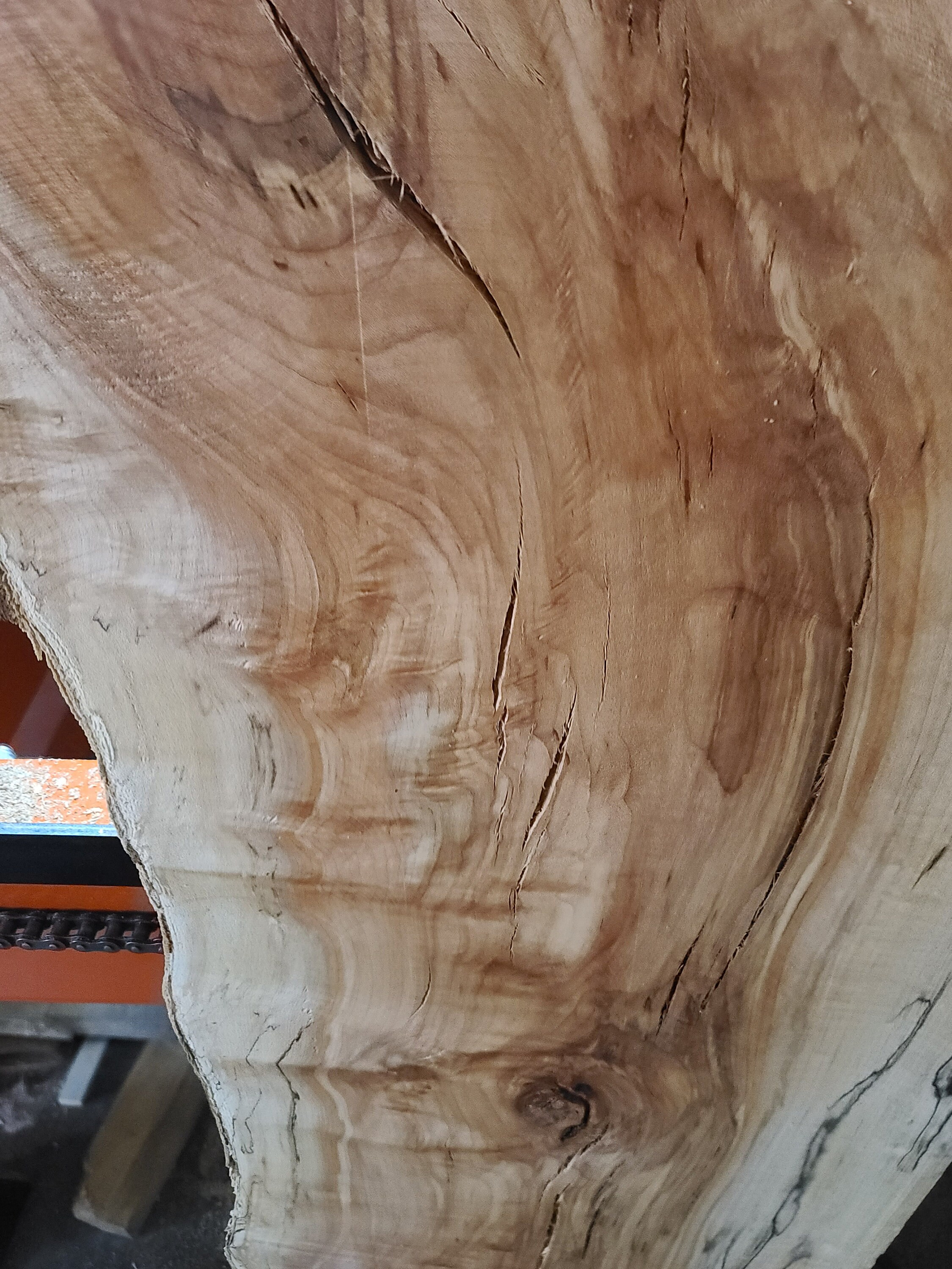 Hard Maple Wood Slab. 62"x 26 - 13" X 1 1/2" Live Edge Multi Figured ...