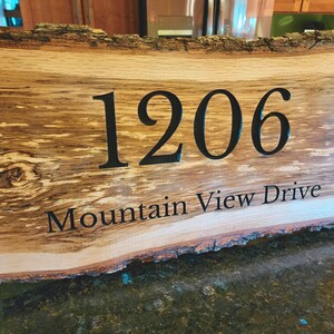 Custom Live Edge Wood Address Sign | Carved Street Address | Rustic ...