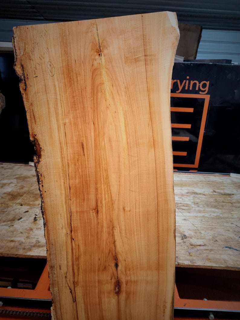 Live Edge Hard Maple Wood Slab. Multi-figured, Planed, Kiln Dried. (68 ...