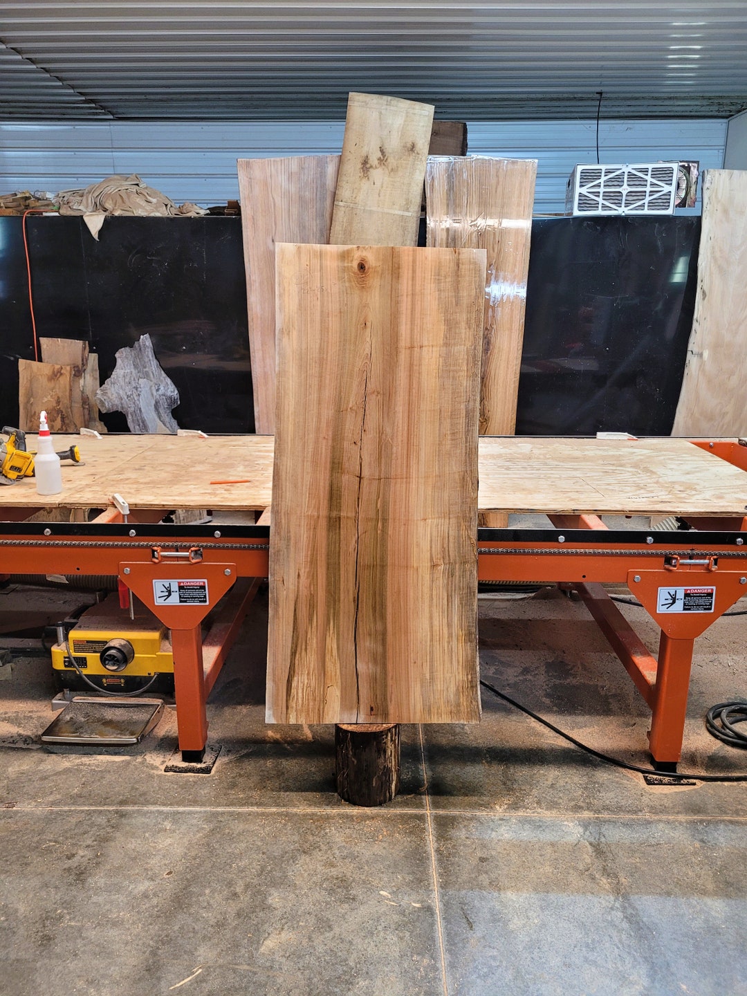 Gum Slab. 53 X 22.5-25 X 1 7/8. Live-edge. Multi-figured. Flattened ...