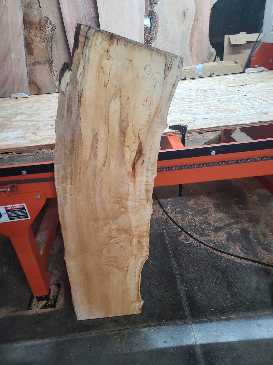 Hard Maple Live Edge Multi Figured Slab Flattened Planed Vacuum Kiln ...