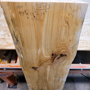 Ash Wood Slab. 49.5" X 13.5-17.5" X 1 7/16" Live-edge, Multi-figured ...