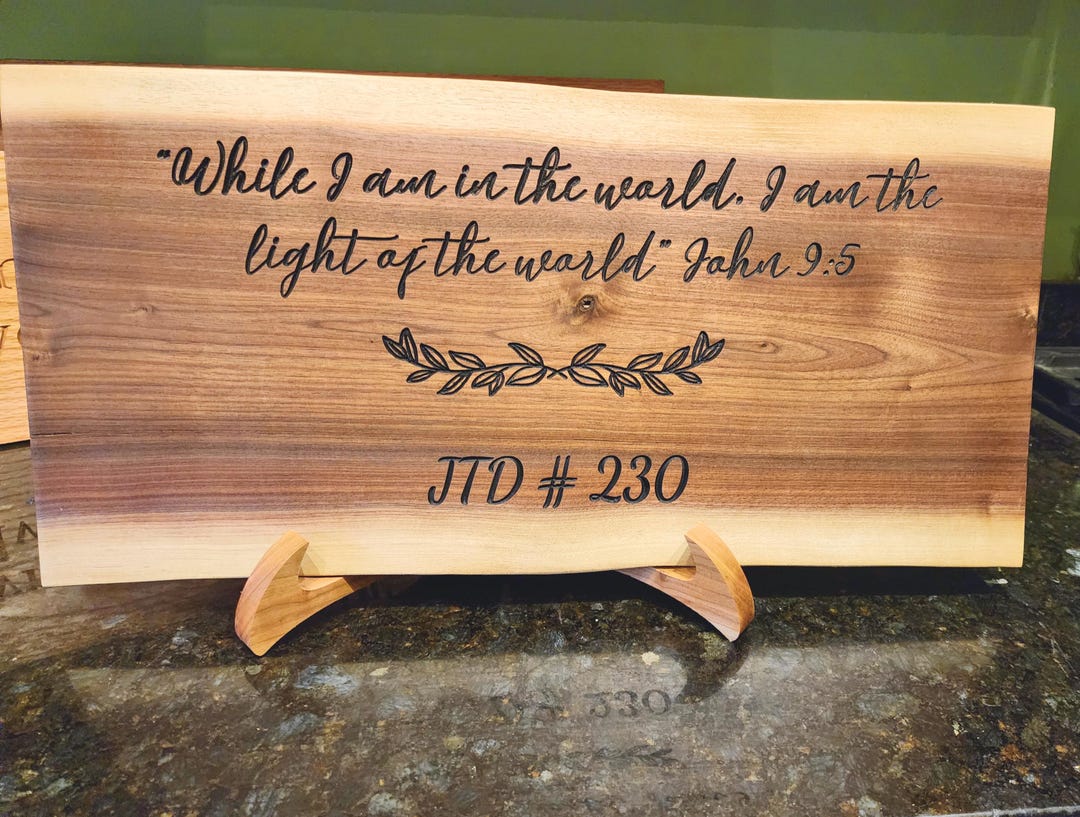 Custom Live Edge Wood Scripture Sign | Carved With Religious Verse ...