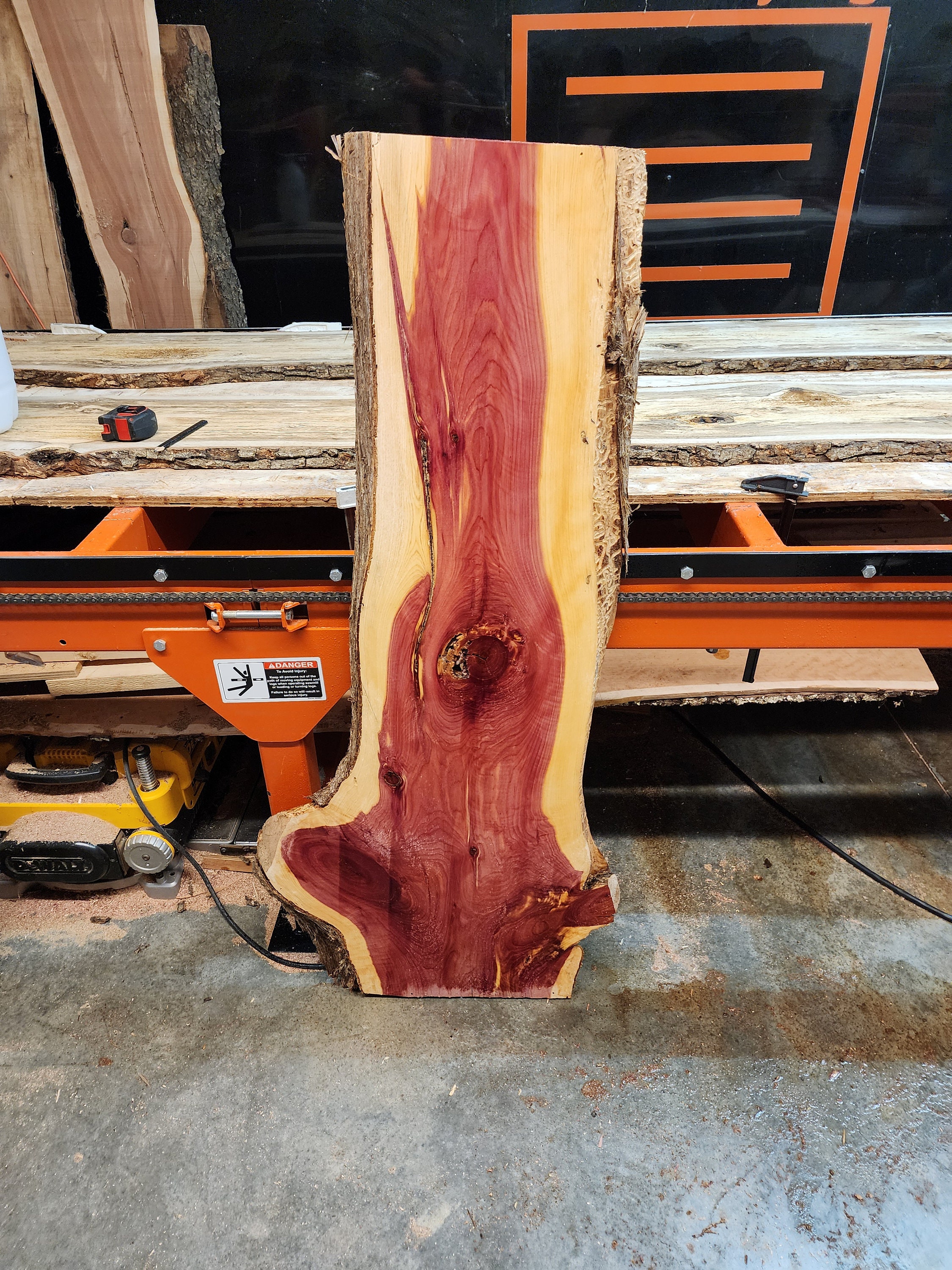 Live Edge Cedar Wood Slab. Multi-figured, Planed, Kiln Dried. (52"x23 ...