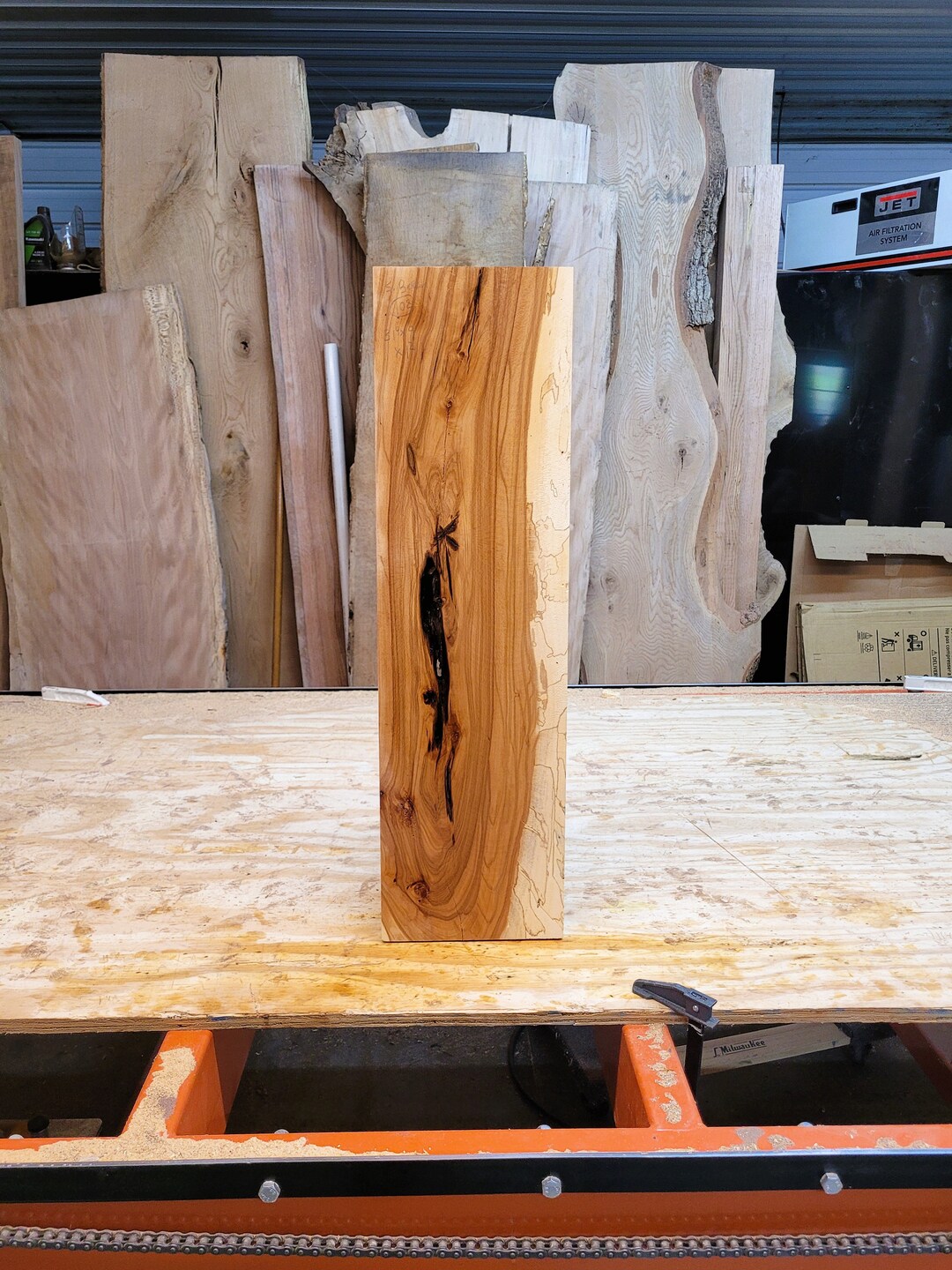 Beech Wood Slab, Spalted. 31.5" X 9" X 1.25" Squared Edges, Multi ...