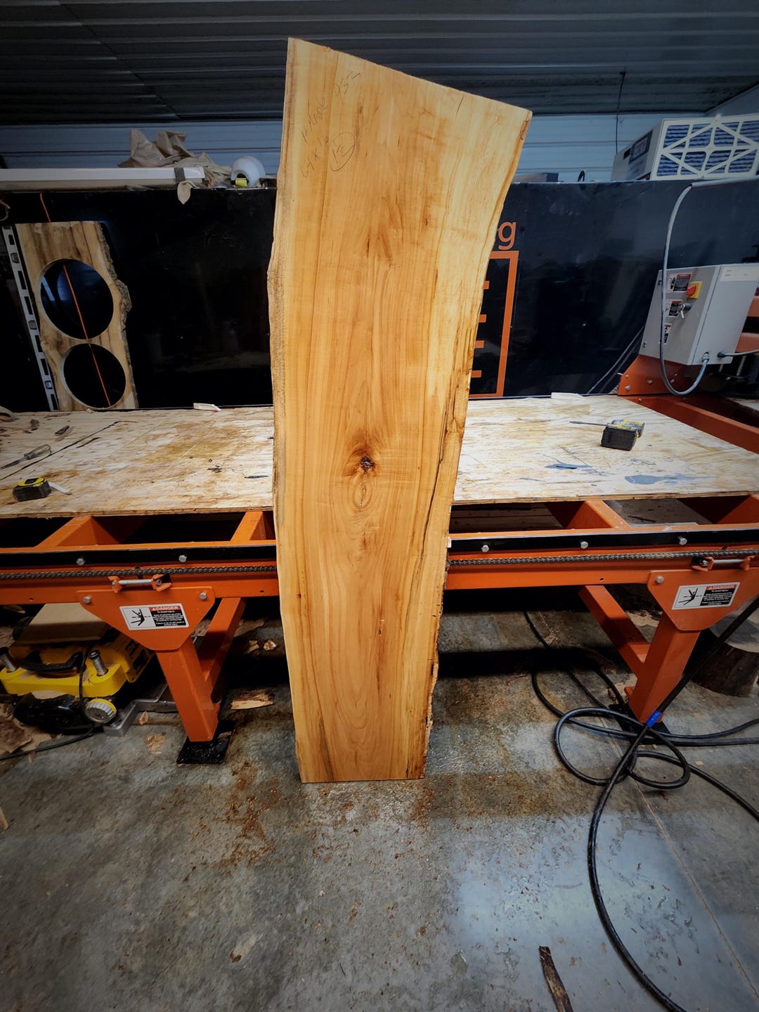 Hard Maple Wood Slab. 64" X 16" X 1 1/2". Live-edge. Multi-figured ...