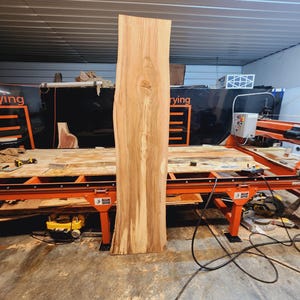 Spalted Red Oak Wood Slab. 90 " X 24 - 17" X 1 3/8 ". Live-edge. Multi ...